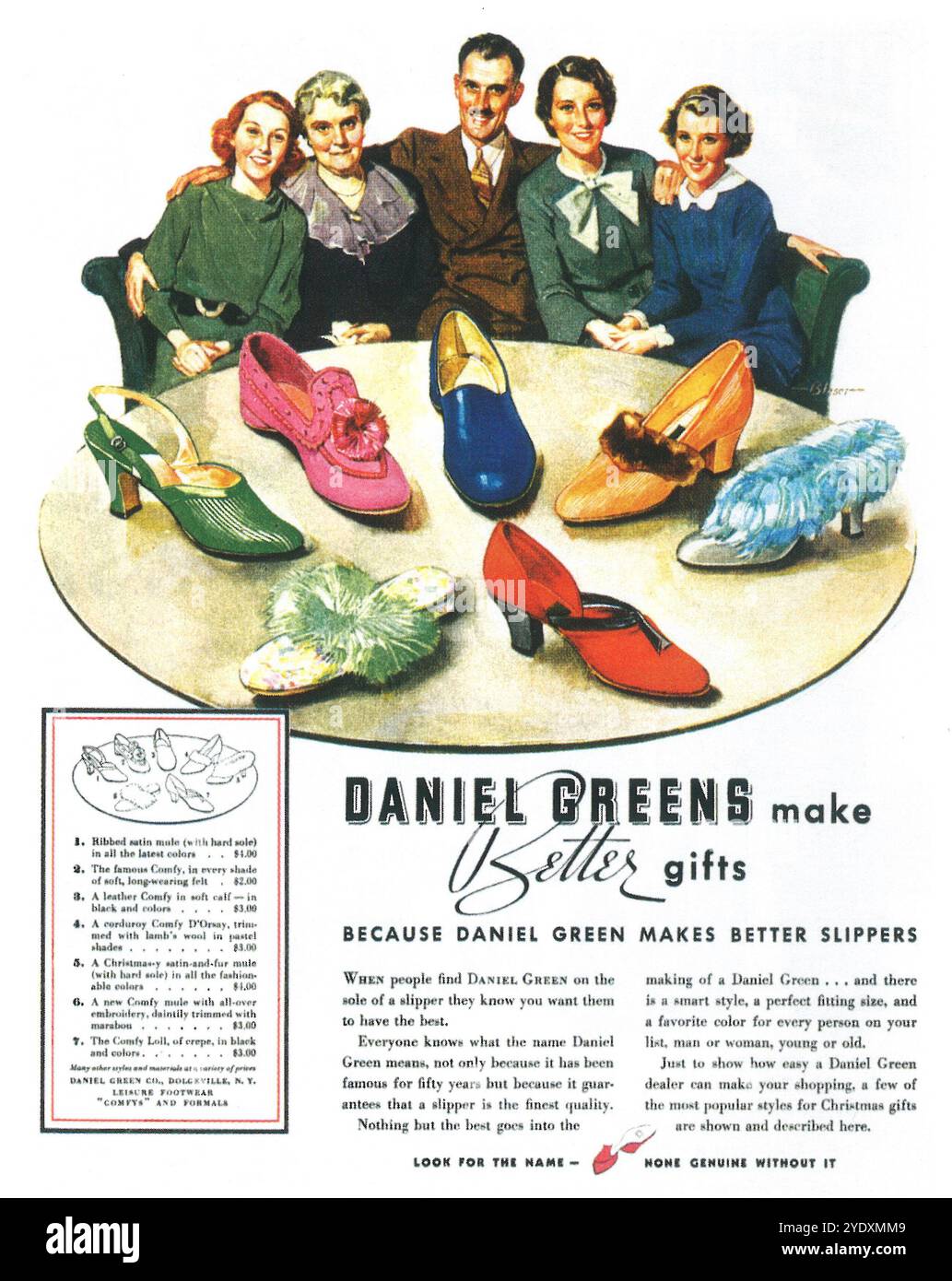 1935 Daniel Green shoes: Better Gifts: Daniel Green makes better slippers Stock Photo - Alamy
