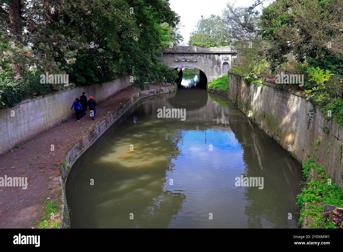 Colourful narrowboat moored on the banks of the Kennet and Avon Canal ...