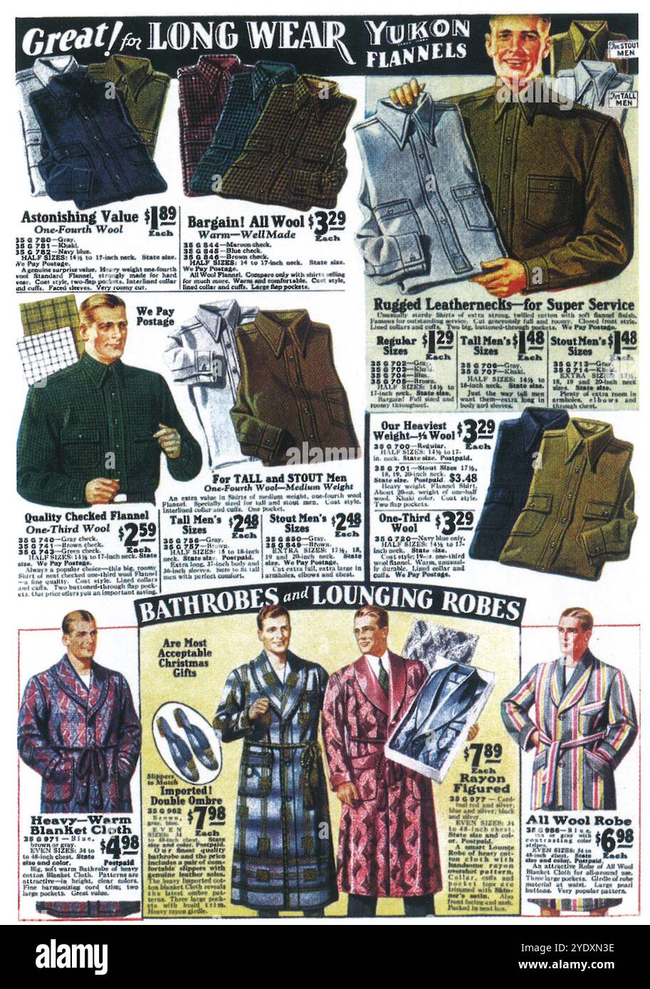 1931 Yukon Flannels Robes Bathrobes Ad Stock Photo - Alamy