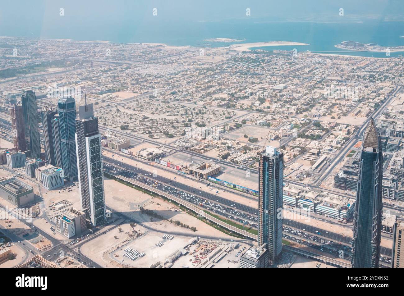 Dubai, UAE - October 17, 2016: Aerial view of skyscrapers and urban ...