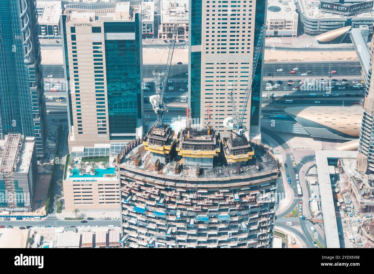 Dubai, UAE - October 17, 2016: High-rise construction in progress ...