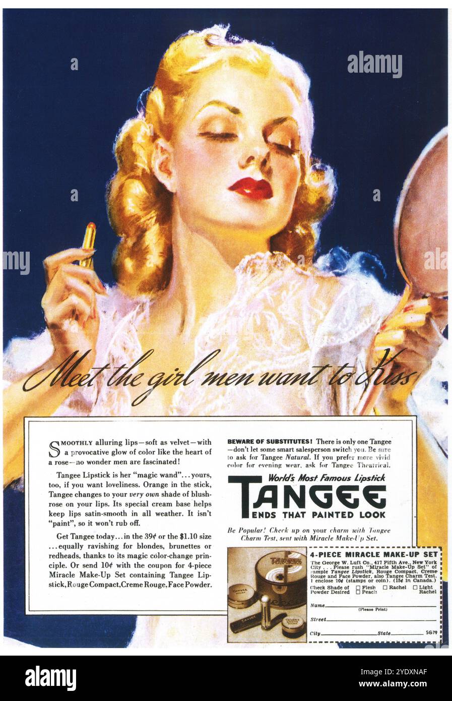 1930s Tangee lipstick make-up ad Stock Photo - Alamy