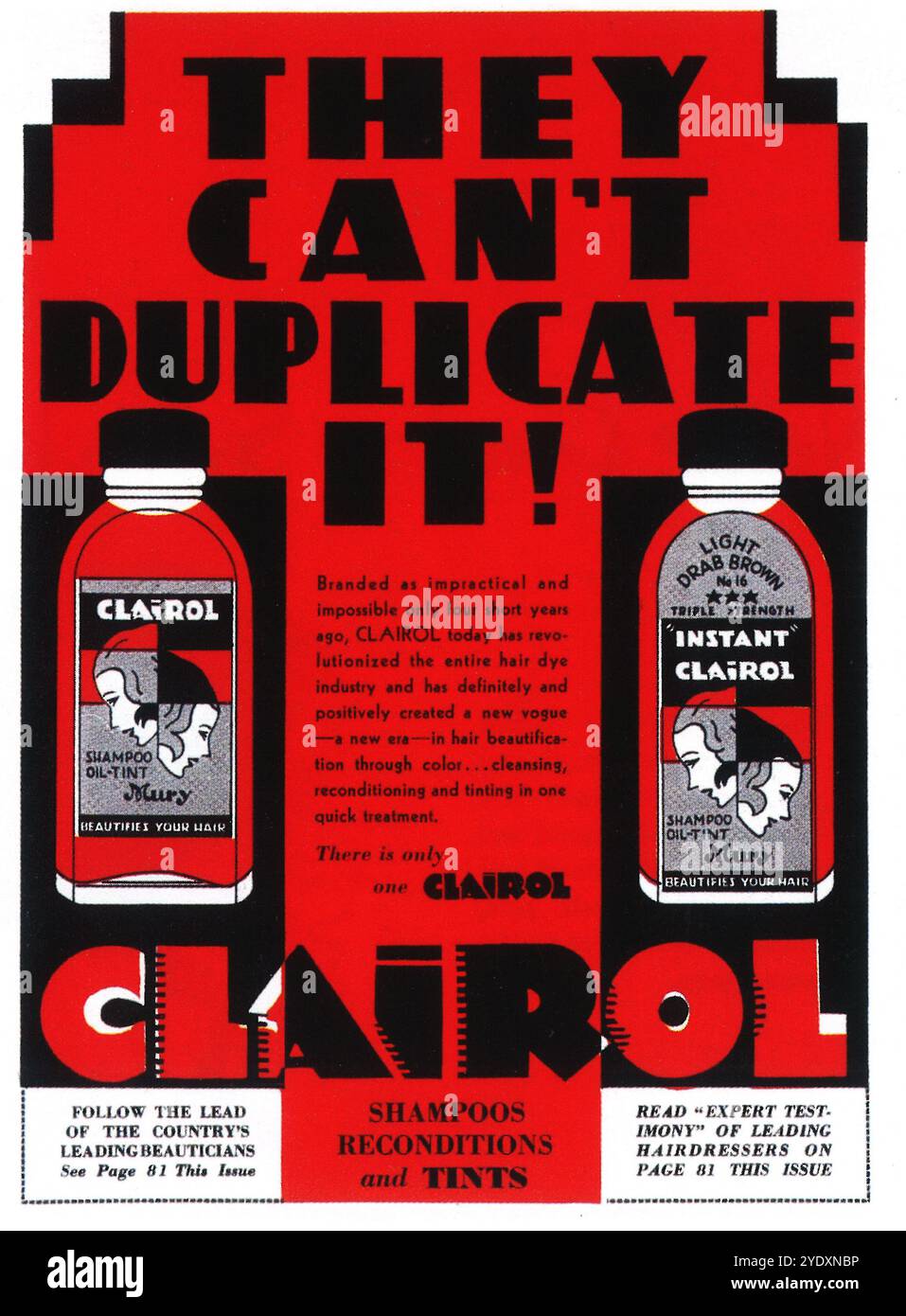 Shampoo advert 1930s hi-res stock photography and images - Alamy