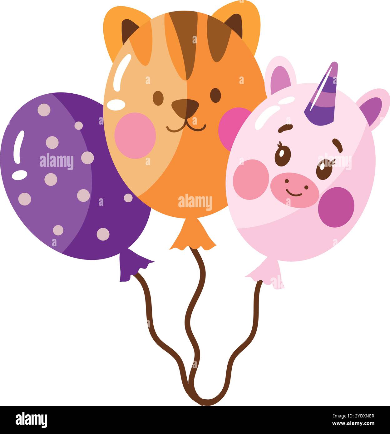 birthday balloons cute animals shape Stock Vector Image & Art - Alamy