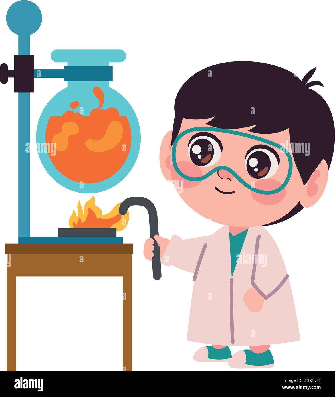 scientist boy doing experiment Stock Vector Image & Art - Alamy