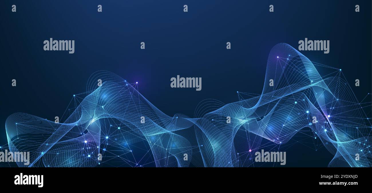 Global network connection concept. Big data visualization. Social network communication in the ...