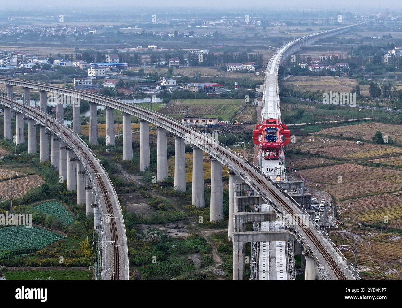 NANCHANG, CHINA - OCTOBER 28, 2024 - The final hole of the box girder ...