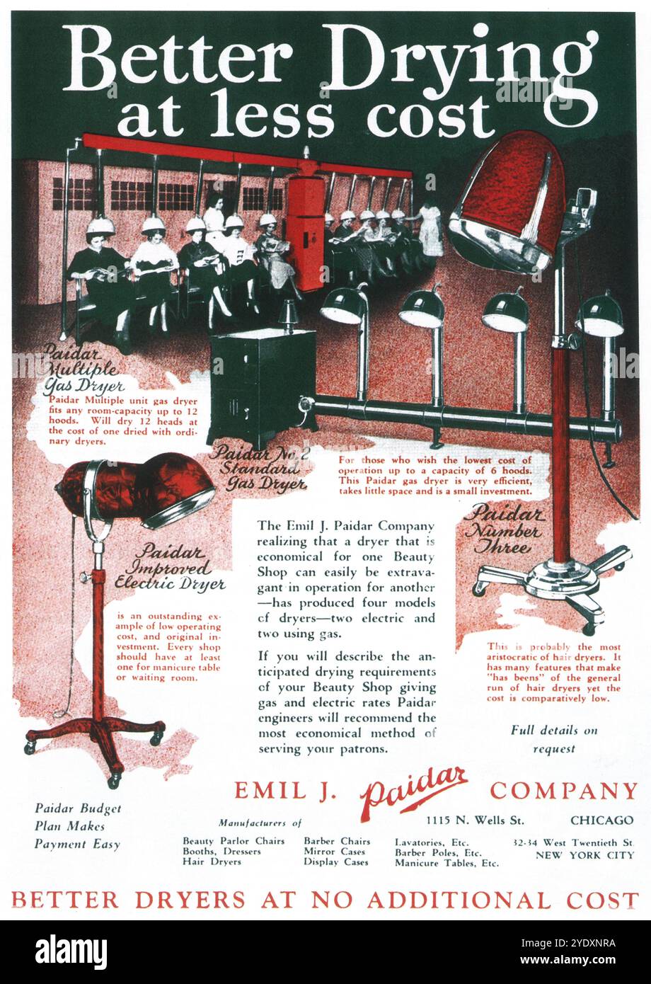 1935 Emil J. Paidar Gas & Electric Hair Dryer ad - "Better drying at ...
