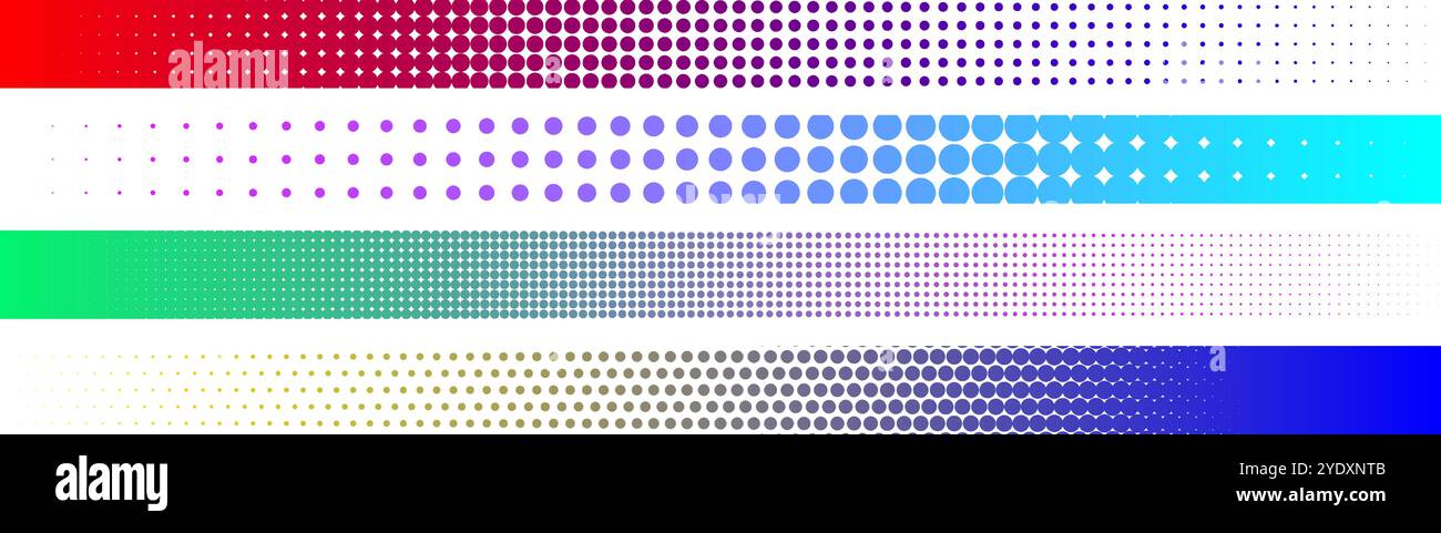 A collection of vibrant gradient patterns featuring circles, dots, and ...