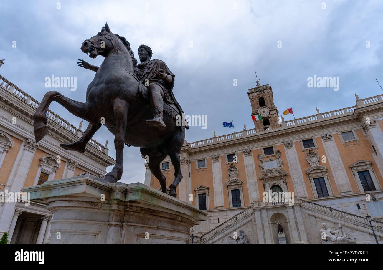 Rome, Italy - May 30, 2024: Equestrian Statue of Marcus Aurelius: A ...