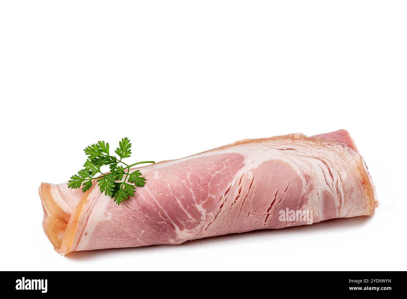 Slice of ham presented on a white background. Slice of ham 016415 014 ...