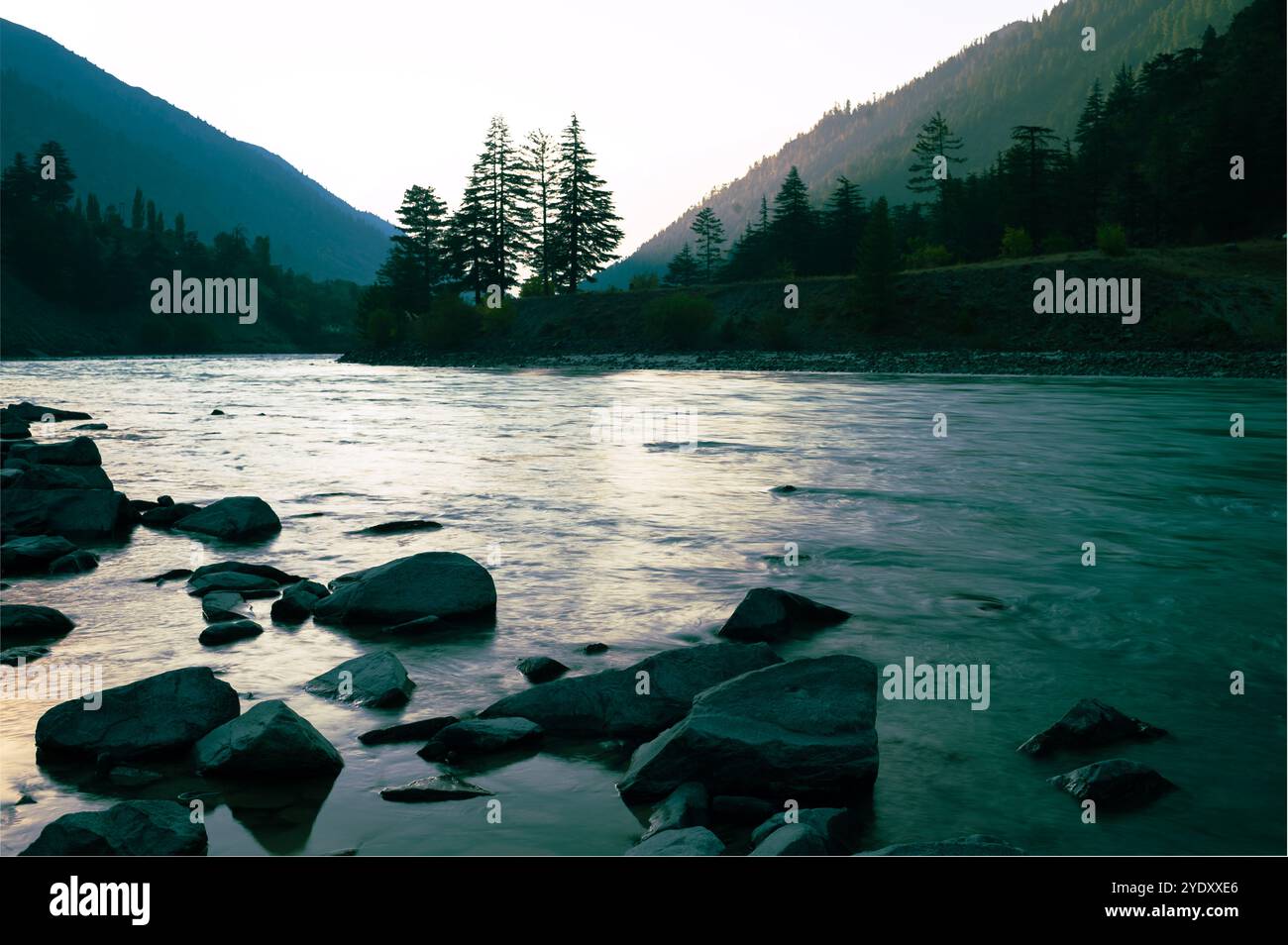 River in the mountains. Udaipur is a picturesque town in Himachal ...