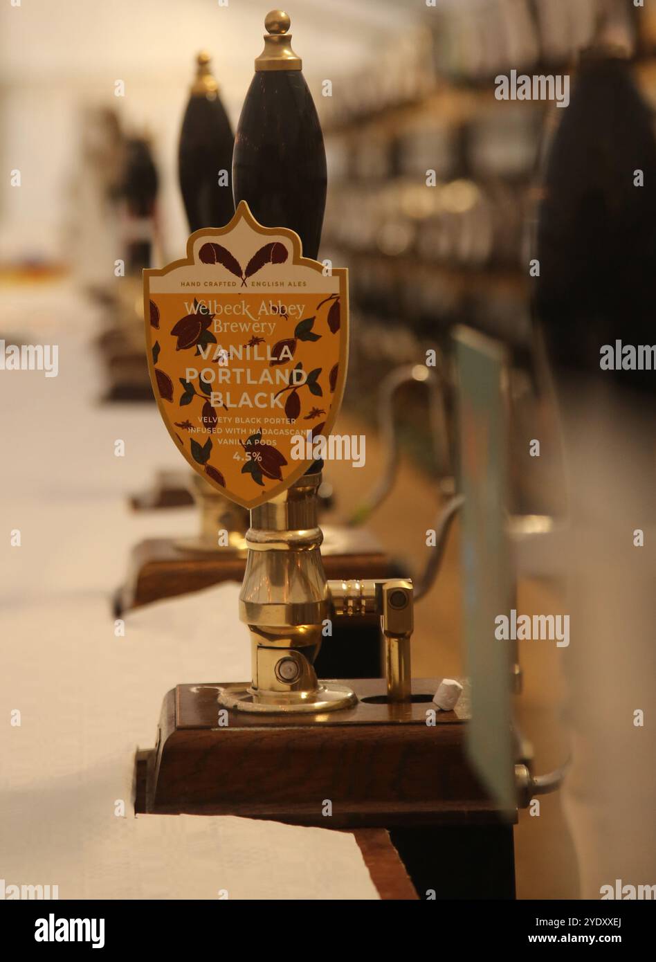 Manchester England UK 23nd October 2024 Beer pumps lined up at the ...