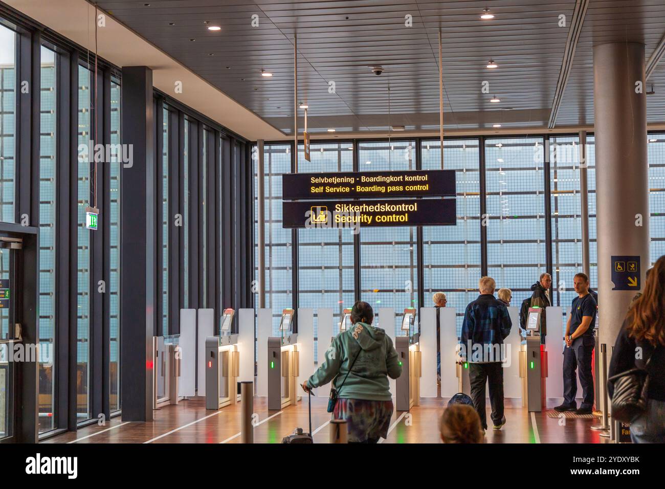 Copenhagen International Airport Security check at gates. Copenhagen ...