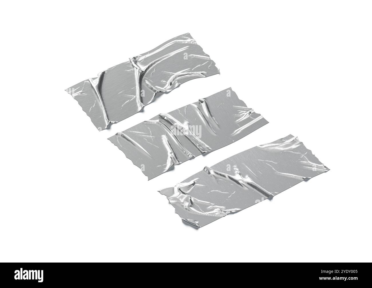 Blank silver rectangle adhesive duct tape mockup, side view Stock Photo ...