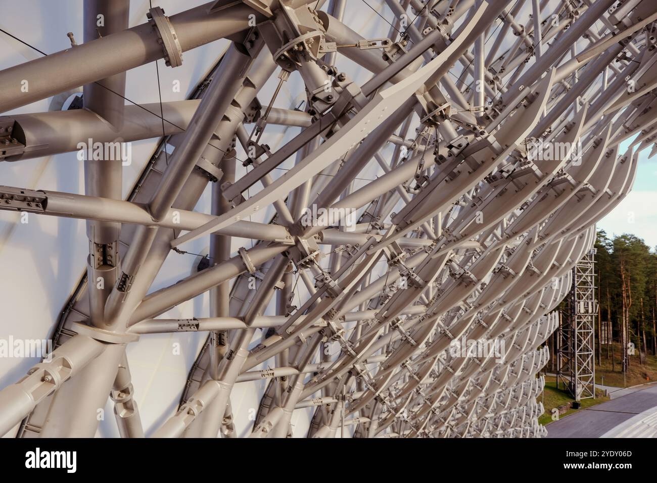 An impressive array of metallic beams and supports showcases ...