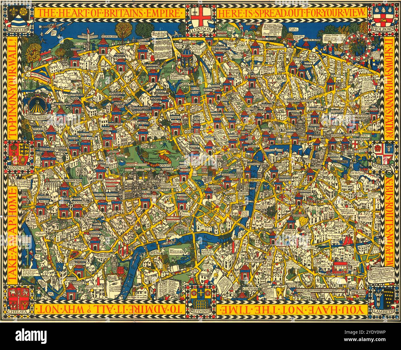 Vintage Detailed London City Map Printable Download Travel Poster Stock ...