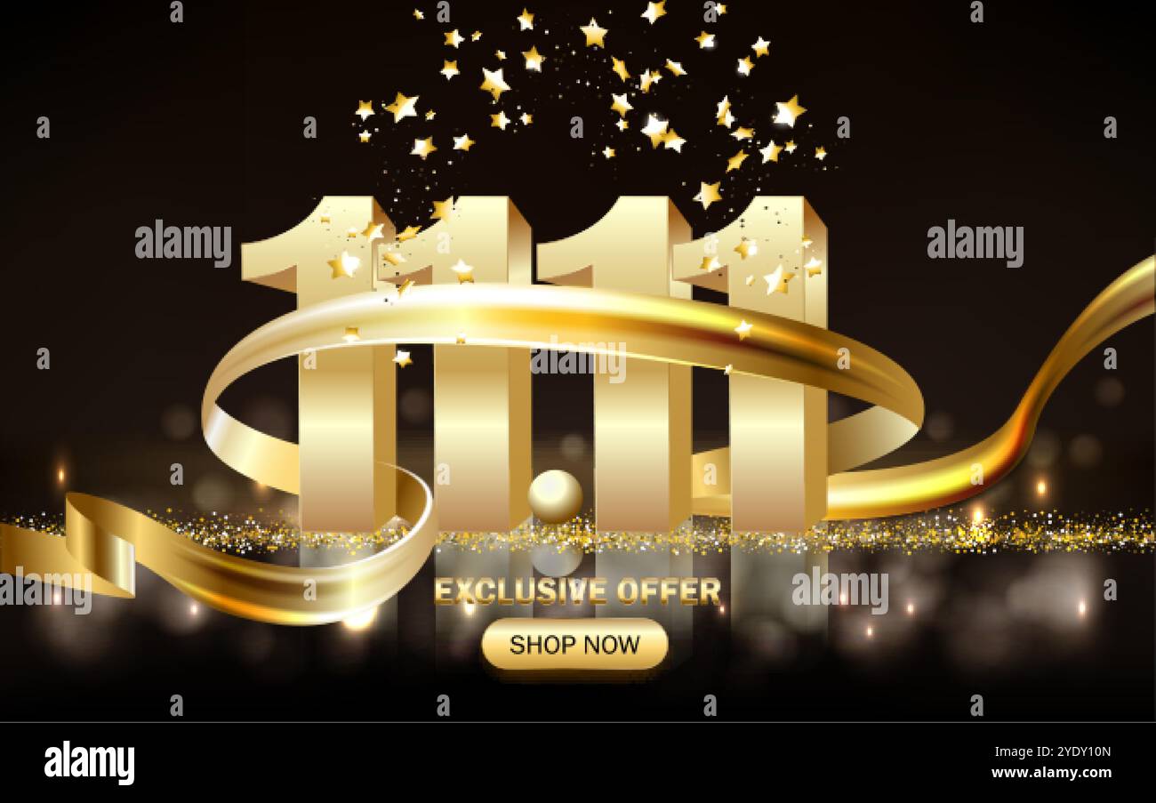 Special offer, shopping day 11.11, marketing poster. Vector ...