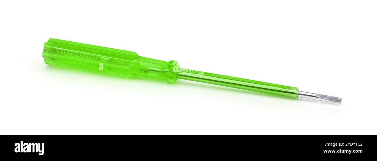 Electric phase meter type straight screwdriver isolated on white Stock ...