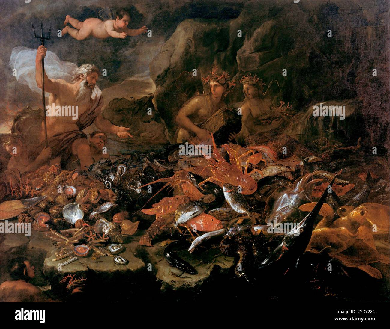 The riches of the sea with Neptune, tritons and two nereids (1684 ...