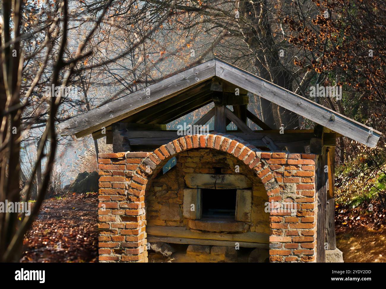 Old oven for baking bread made of bricks near a forest, Germany Stock ...