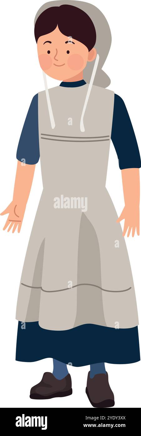 amish woman character cartoon Stock Vector Image & Art - Alamy