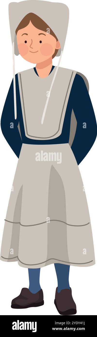 amish woman standing Stock Vector Image & Art - Alamy