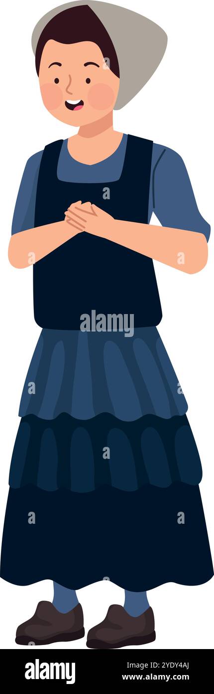amish woman cartoon Stock Vector Image & Art - Alamy