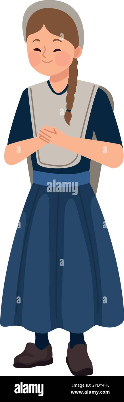 amish woman in traditional dress Stock Vector Image & Art - Alamy