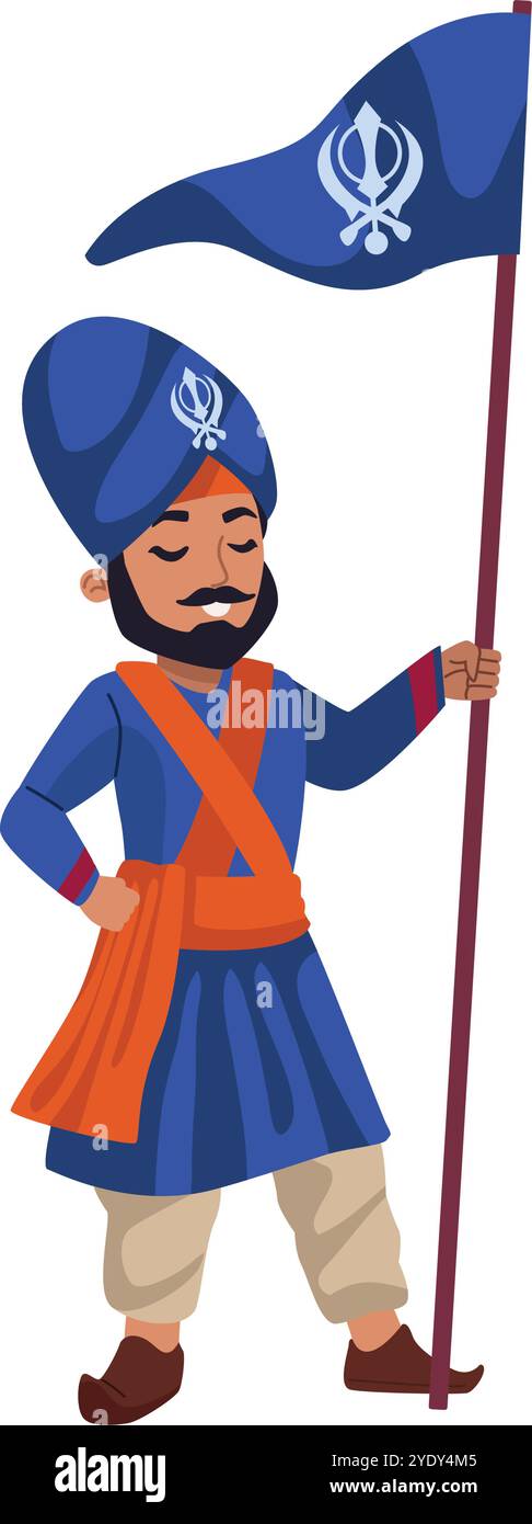 indian man with flag sikhism Stock Vector Image & Art - Alamy