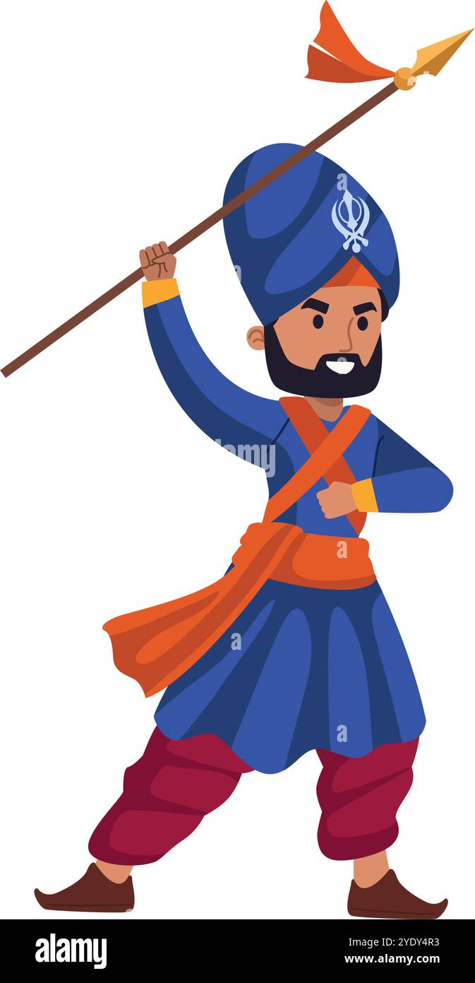 man with weapon of sikh martial art gatka Stock Vector Image & Art - Alamy