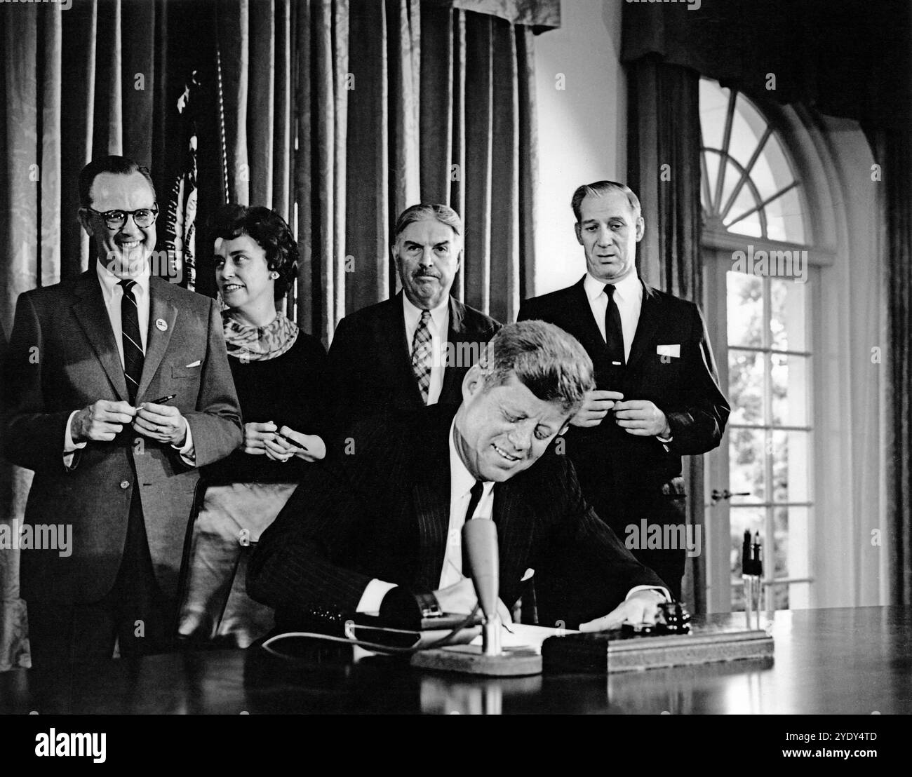 U.S. President John F. Kennedy signing joint resolution in support of ...