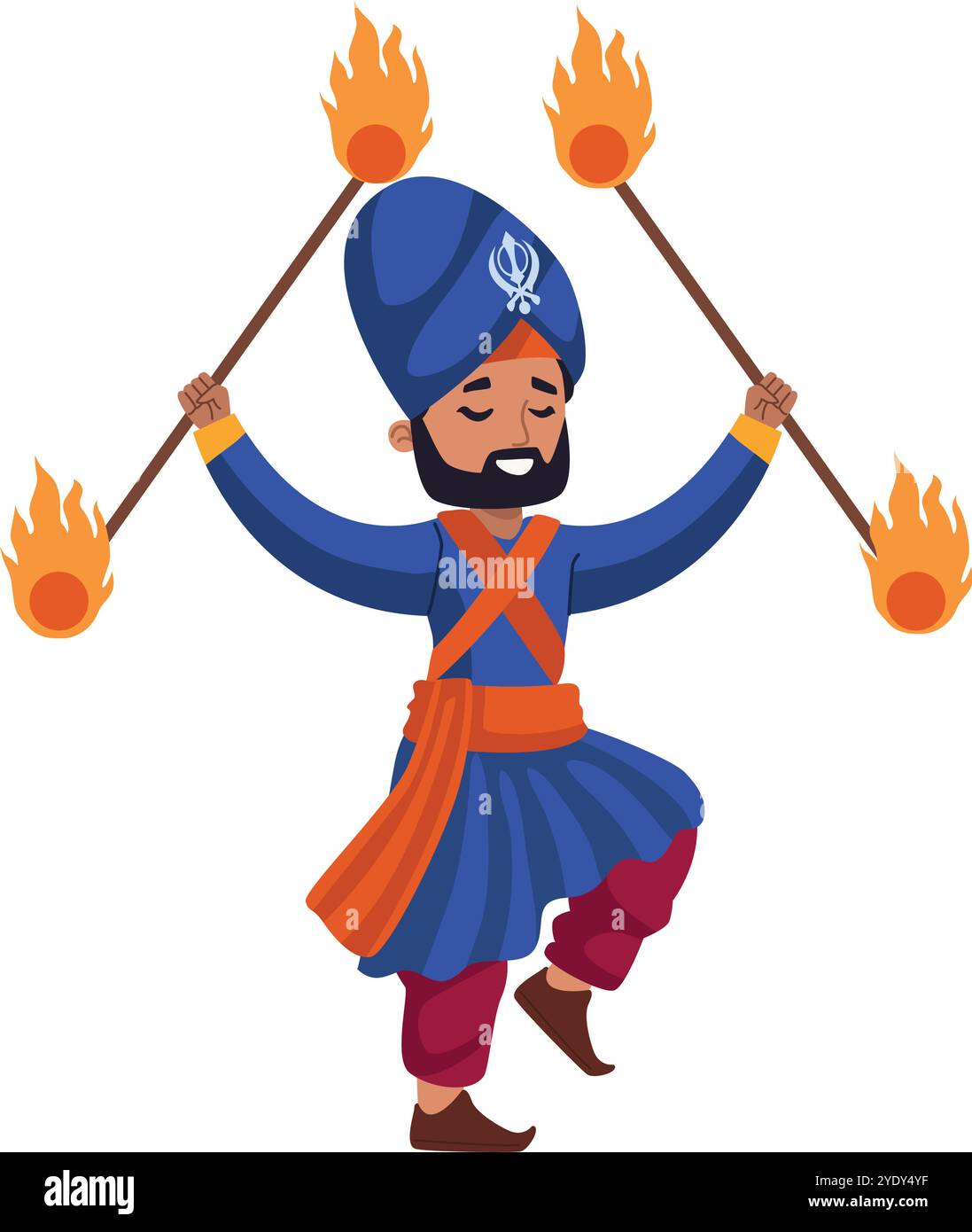 indian man practicing gatka Stock Vector Image & Art - Alamy