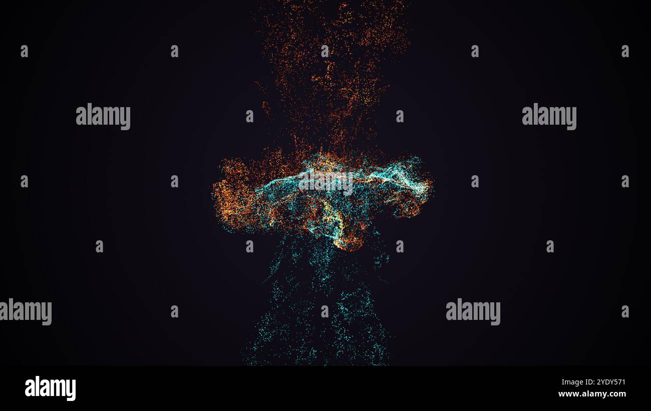 Abstract Particle Background with Fluid Motion Effect Stock Photo - Alamy