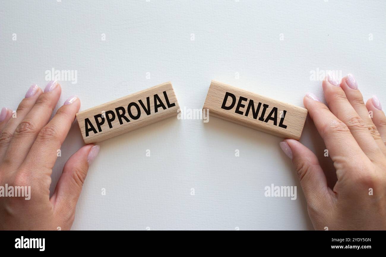 Approval or Denial symbol. Concept word Approval or Denial on wooden ...