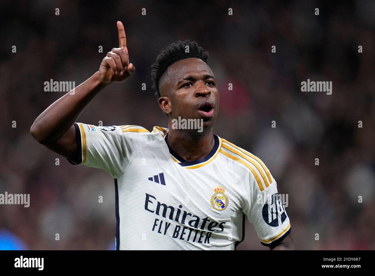 FILE - Real Madrid's Vinicius Junior celebrates after scoring his side ...