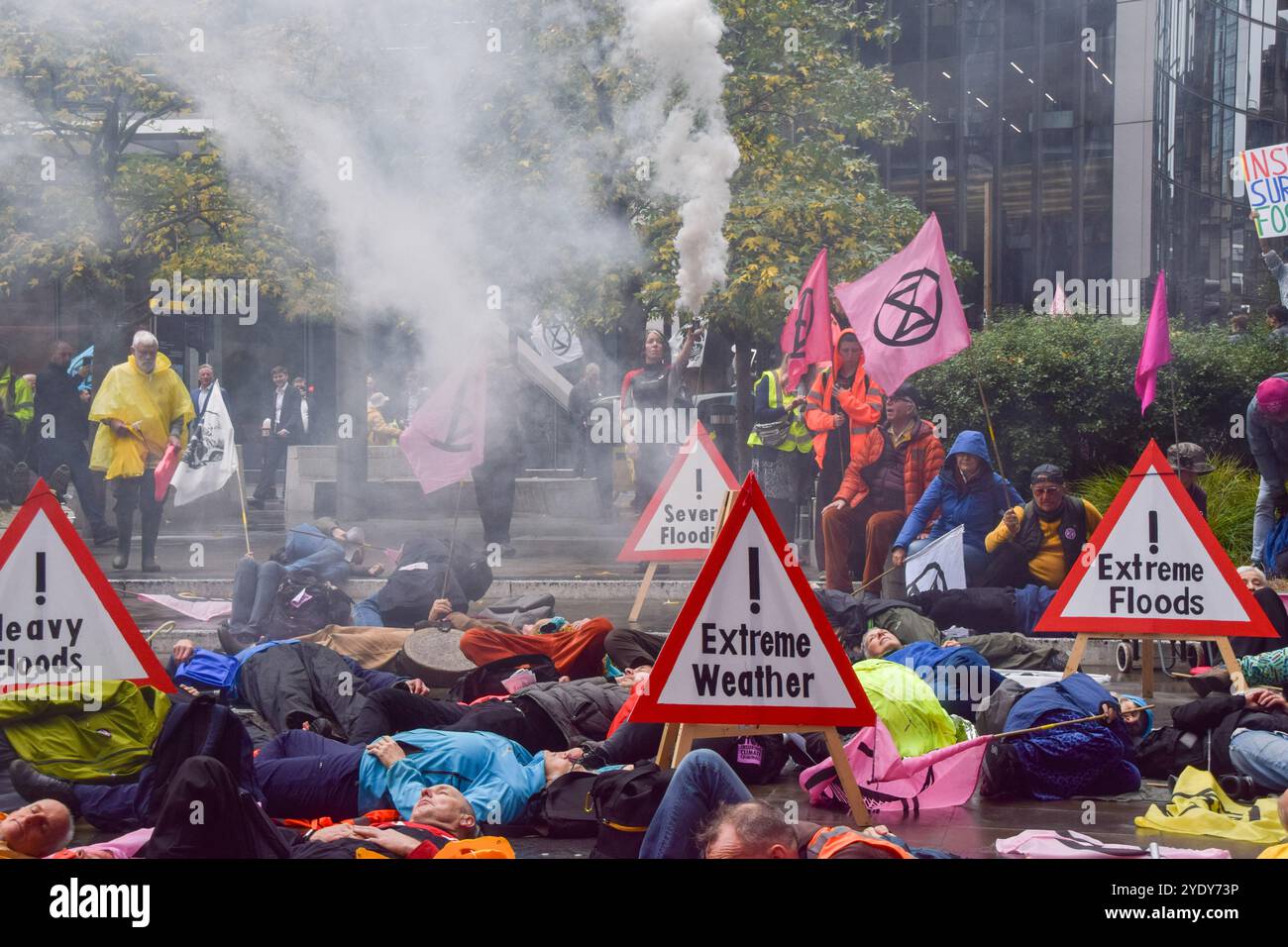 London, UK. 28th October 2024. Extinction Rebellion activists stage a ...