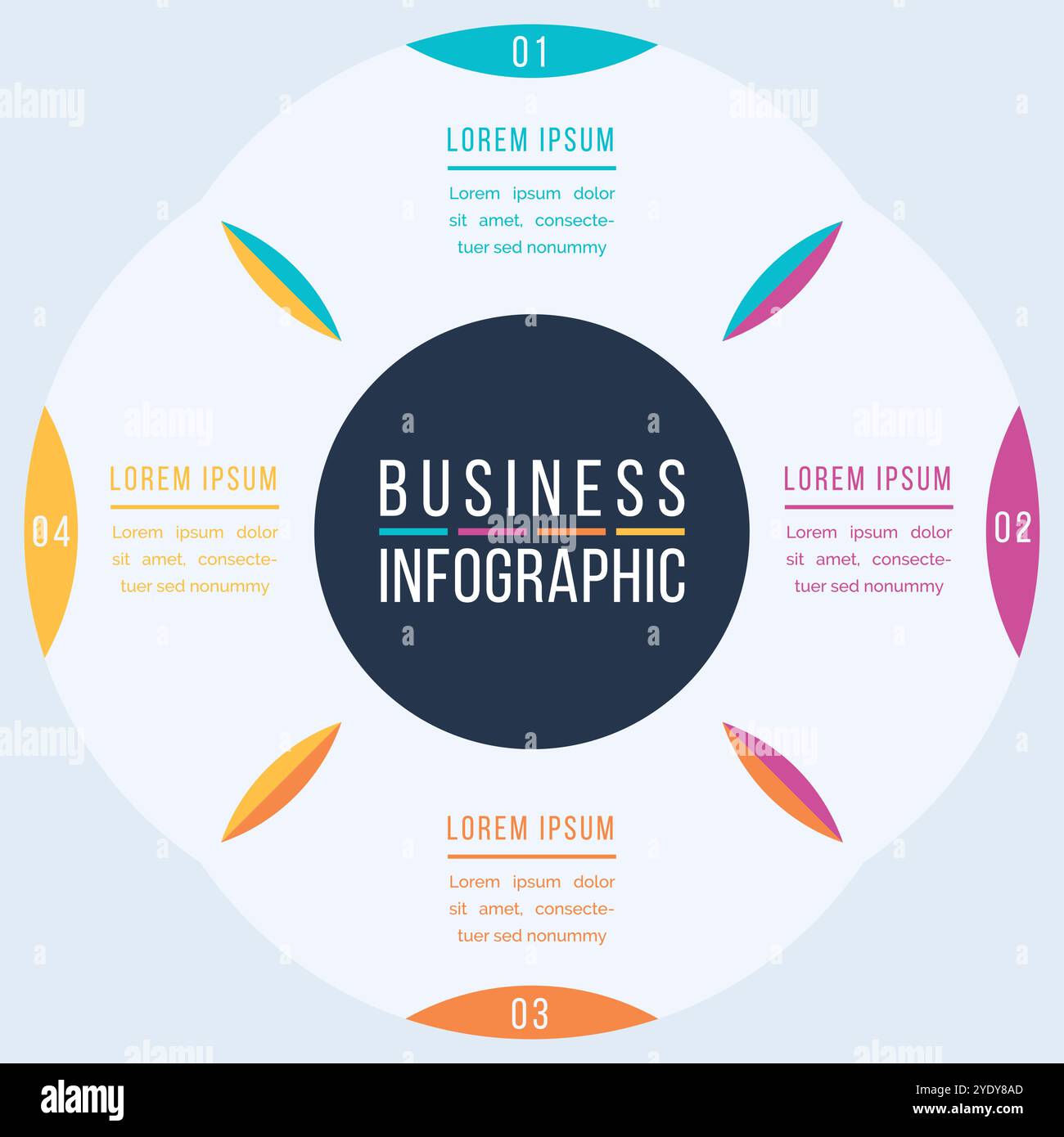 Circle Infographic template 4 steps, objects, elements or options ...