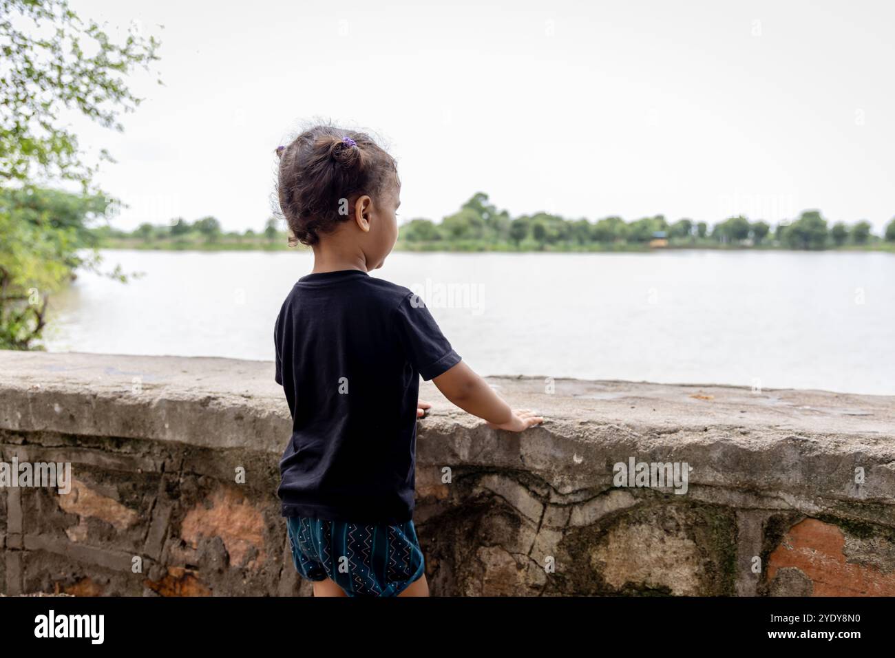 isolated kid watching natural landscape at outdoor at day Stock Photo ...