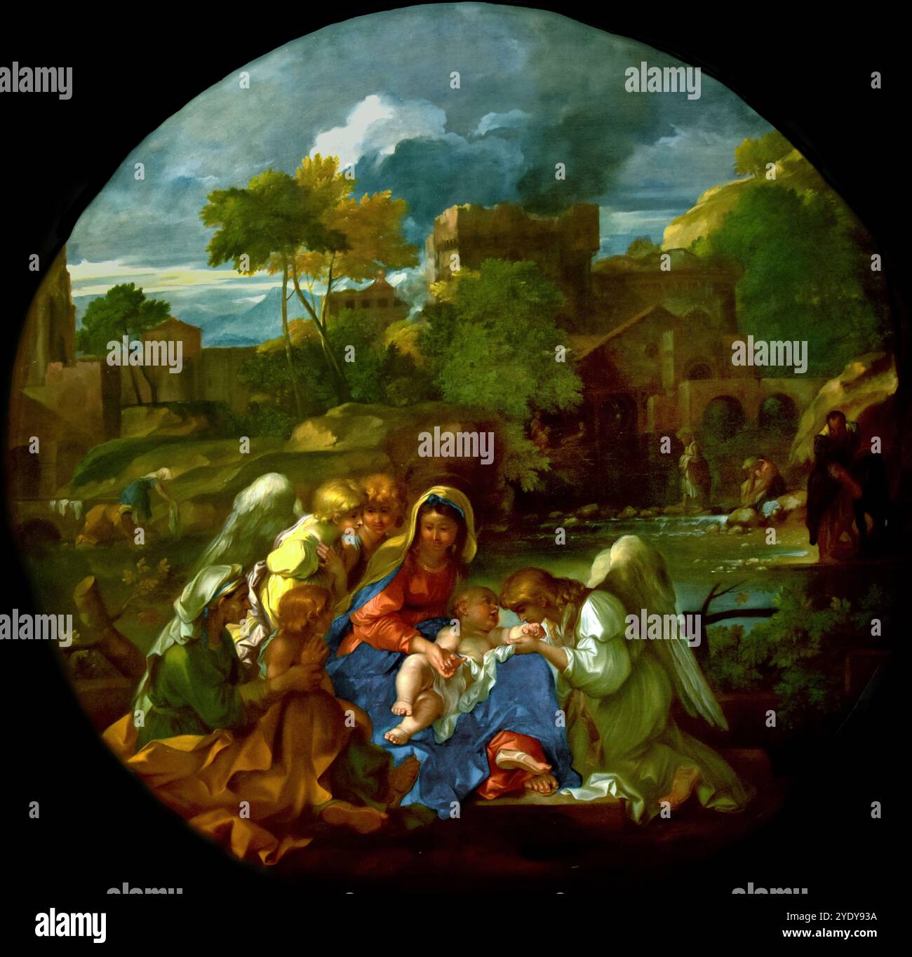 The Holy Family Resting 17th Century. by Sebastien Bourdon 1616-1671 ...