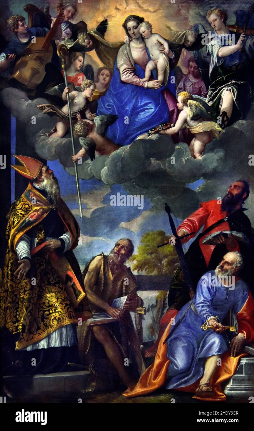 The Virgin appears before Saint Anthony, saint Paul, The Hermit and ...