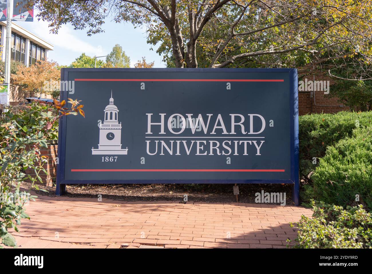 Washington DC, USA – October 26, 2024: Entrance sign for Howard ...