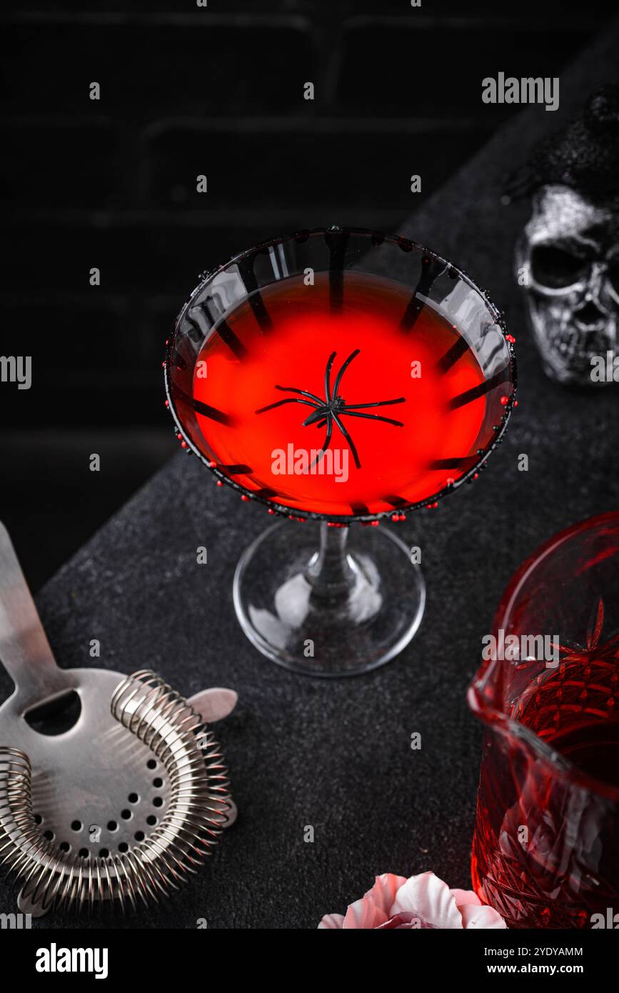 Spooky red Halloween monster cocktail Stock Photo - Alamy
