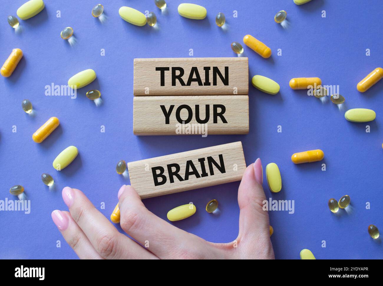 Train Your Brain symbol. Concept words Train Your Brain on wooden ...