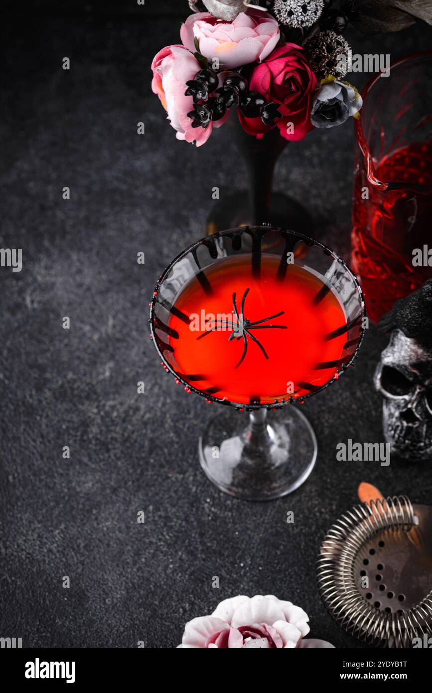 Spooky red Halloween monster cocktail Stock Photo - Alamy