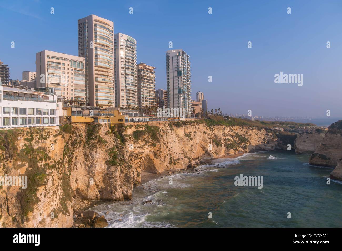The high-rise buildings on the coast of Beirut, Lebanon, with beautiful ...