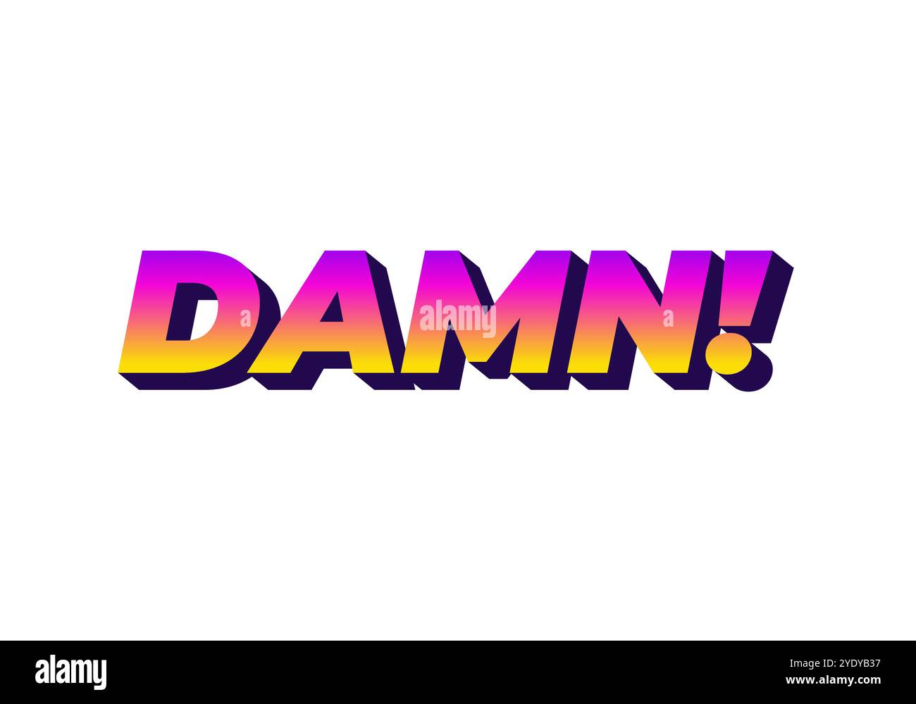 Damn. Text effect design with modern color and 3D look Stock Vector ...
