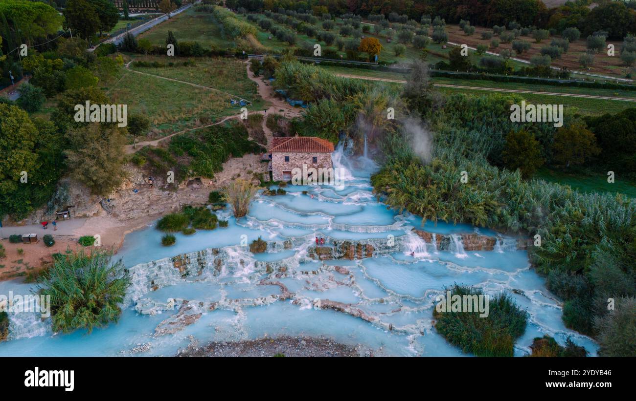 Nestled in the heart of Tuscany Italy, the Saturnia thermal baths ...