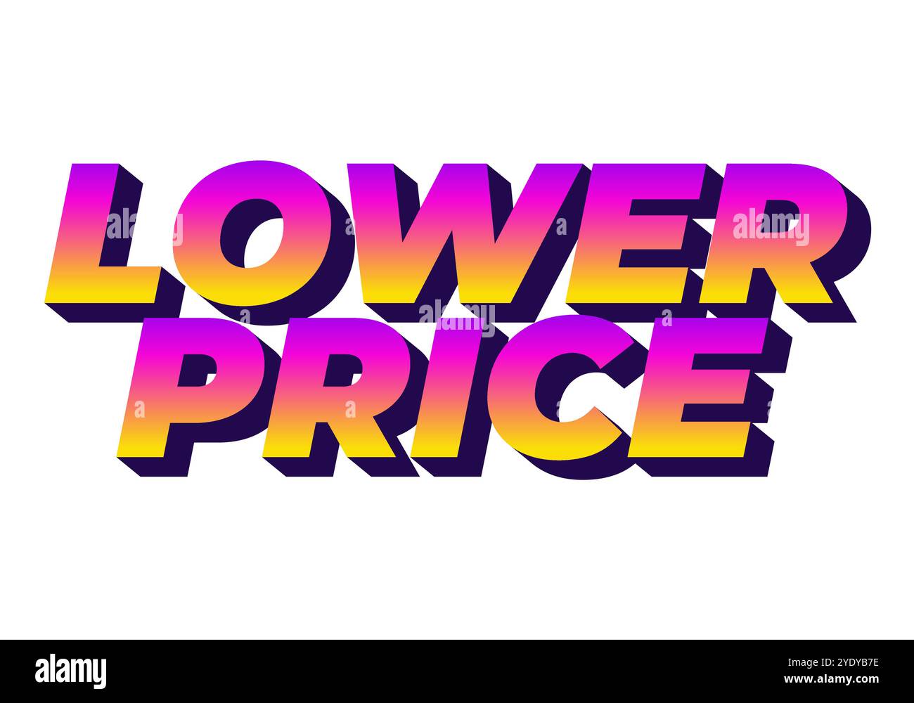 Lower price. Text effect design with modern colors and 3D font look ...