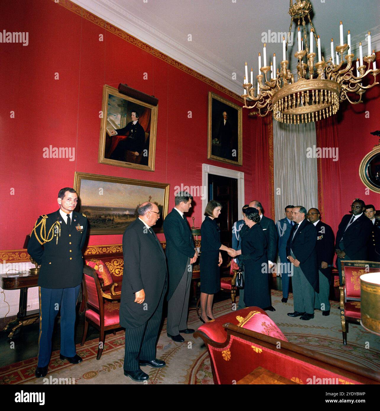 Jacqueline Kennedy, standing next to U.S. Senator Edward Kennedy ...